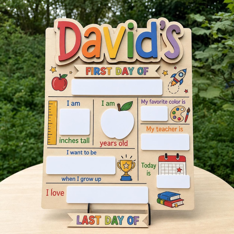 Personalized Back to School Sign Custom First Day of Pre K Board ...