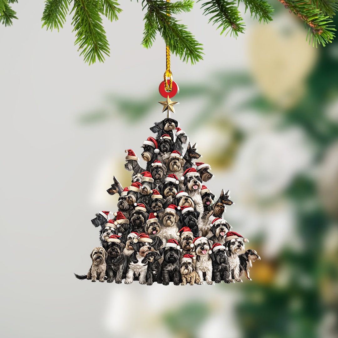 Miniature Schnauzer Dog Christmas Tree Ornament, Miniature Schnauzer ...