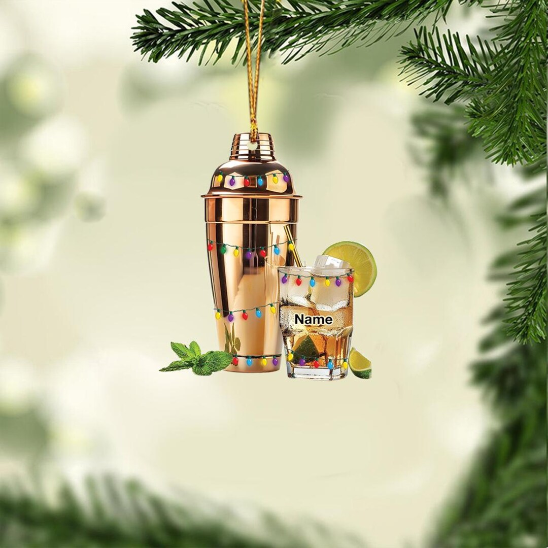 Personalized Cocktail Shakers Ornament, Shaker Bar Set Ornament ...