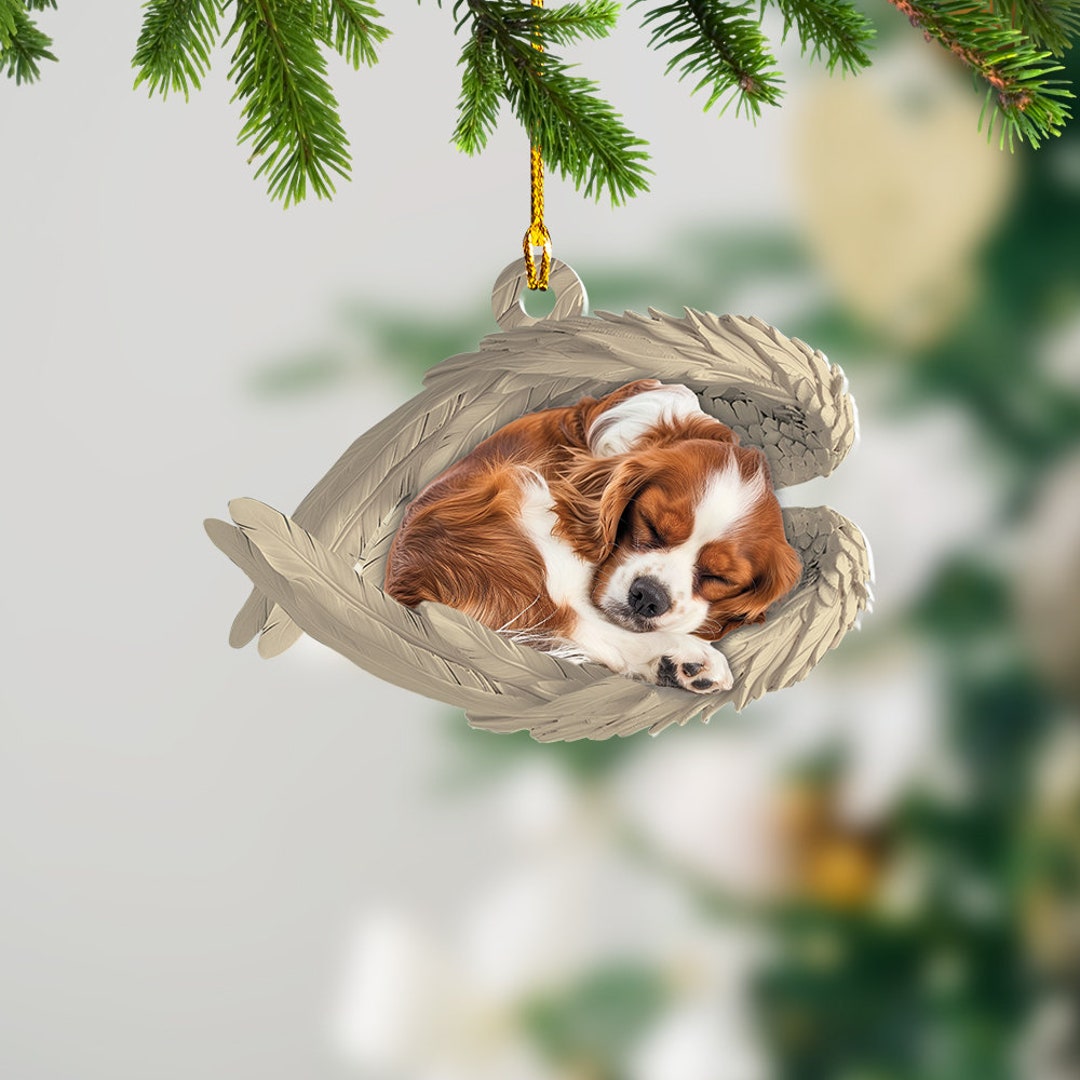Personalized Cavalier King Charles Spaniel Dog Sleeping Angel Wings ...