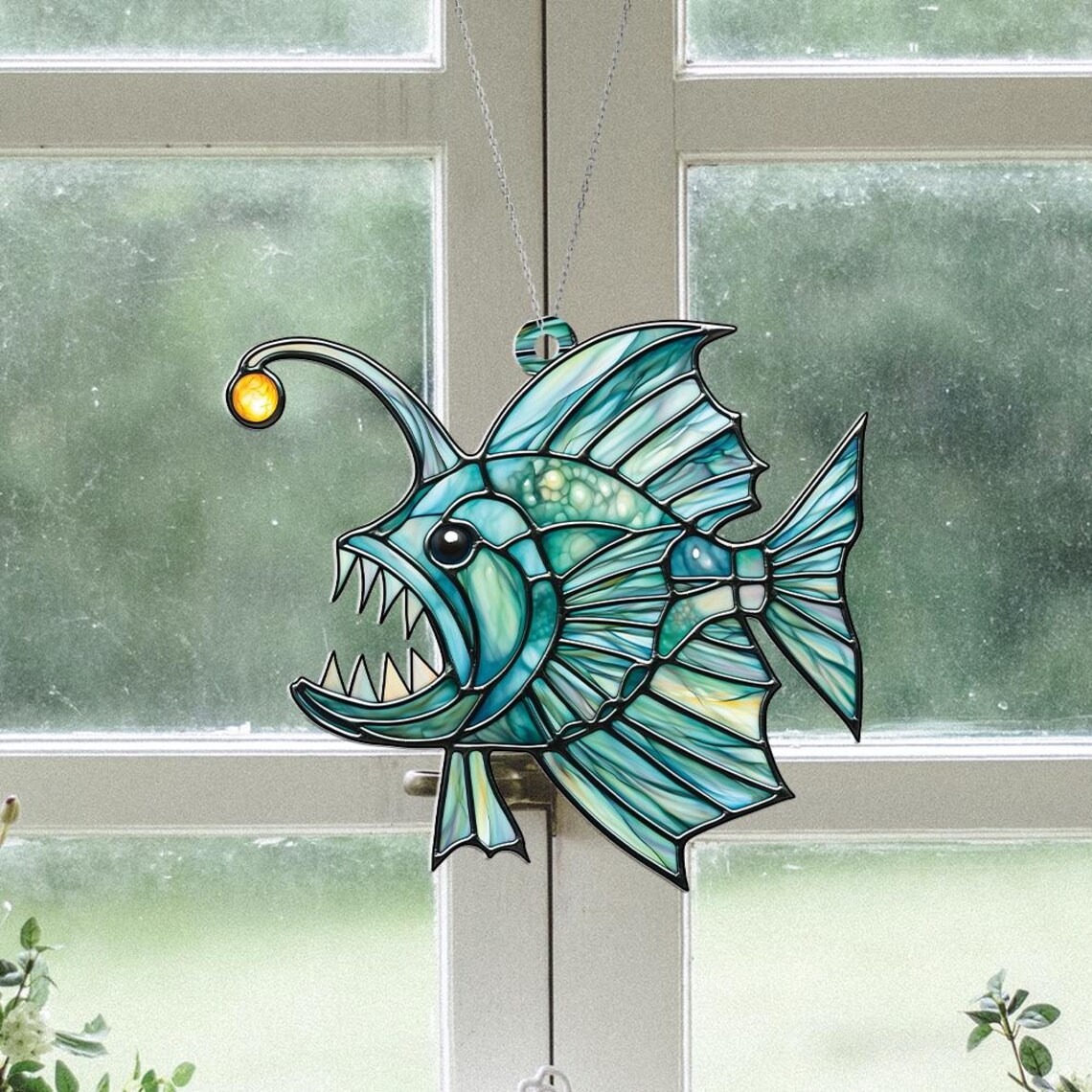 Angler Fish Suncatcher, Acrylic Anglerfish Ornament, Deep Ocean Decor ...