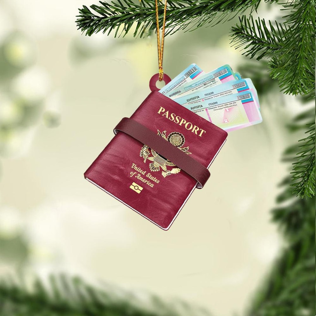 Passport Christmas Ornament, Travelling Xmas Ornament, Travel Lovers ...