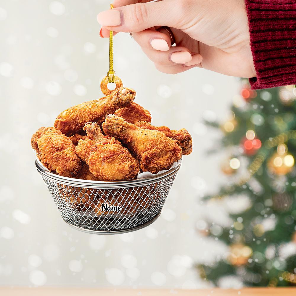 Personalized Fried Chicken Ornament, Fried Chicken Christmas Ornament ...