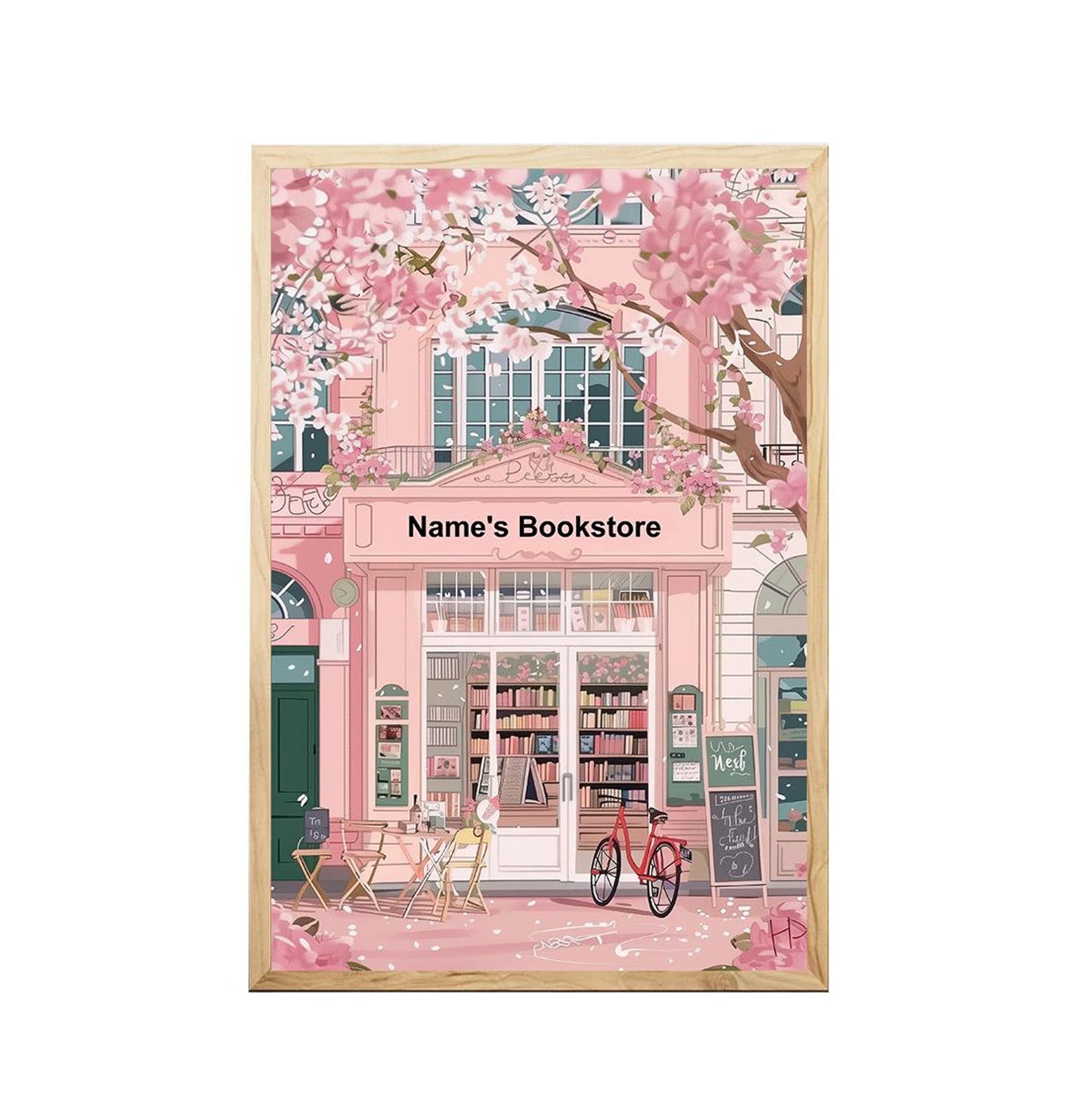 Custom Name Bookstore Poster, Library Poster, Bookshop Art Print ...