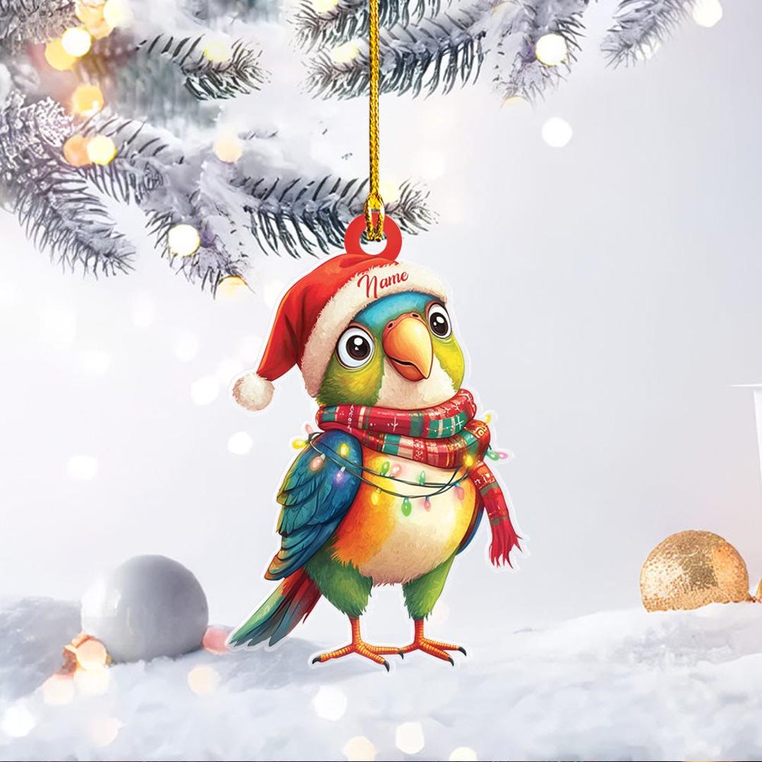 Personalized Parrot Ornament, Parrot Christmas Hanging Ornament, Parrot ...