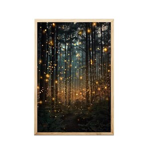 Enchanted Forest Firefly Art Print - Botanical Wall Art, Firefly Forest ...