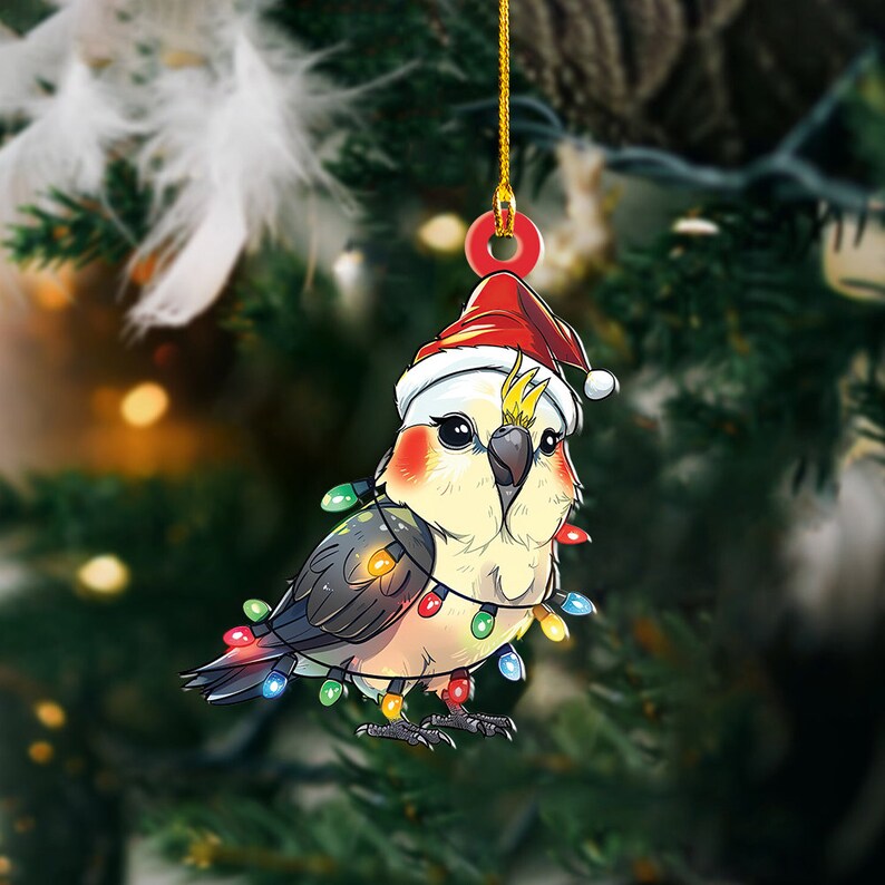 Personalized Cockatiel Christmas Lights Ornament Cockatiel Christmas ...