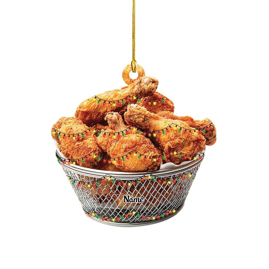 Personalized Fried Chicken Ornament, Fried Chicken Christmas Ornament ...