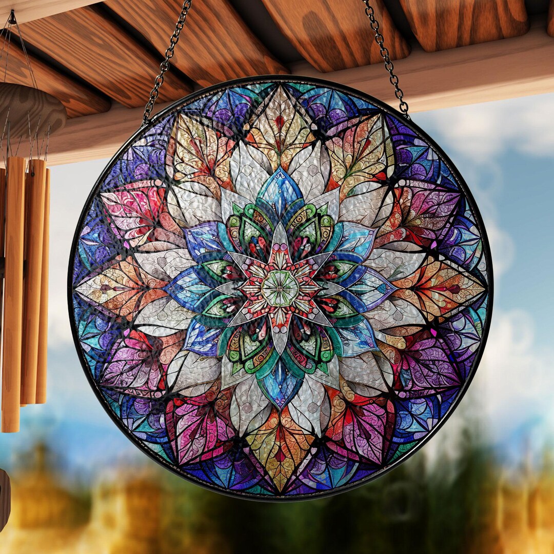 Mandala Suncatcher, Stained Glass Not Acrylic Suncatcher, Mandala ...