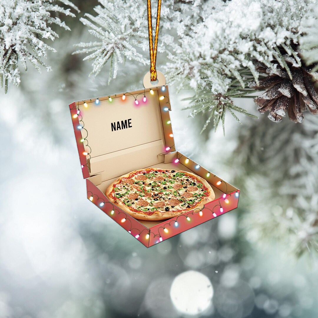 Personalized Pizza Box Ornament, Pizza Christmas Ornament, Kitchen ...
