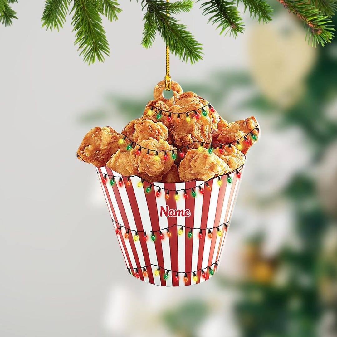 Personalized Fried Chicken Ornament, Fried Chicken Christmas Ornament ...