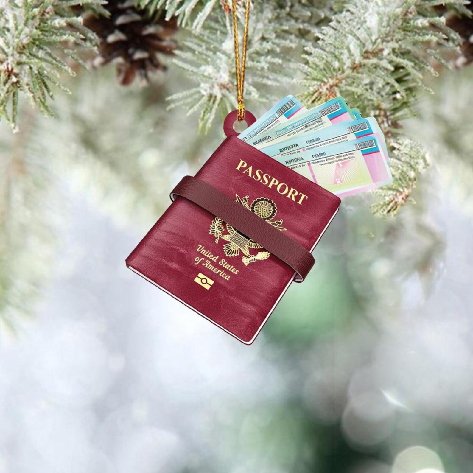 Passport Christmas Ornament, Travelling Xmas Ornament, Travel Lovers ...