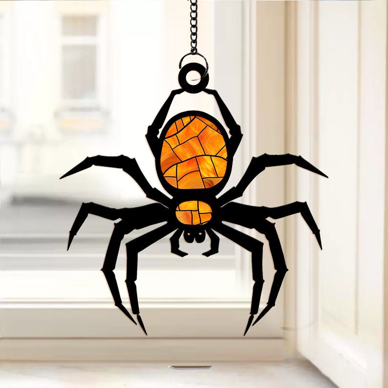 Spider Halloween Window Hanging Suncatcher Ornament, Halloween Window ...