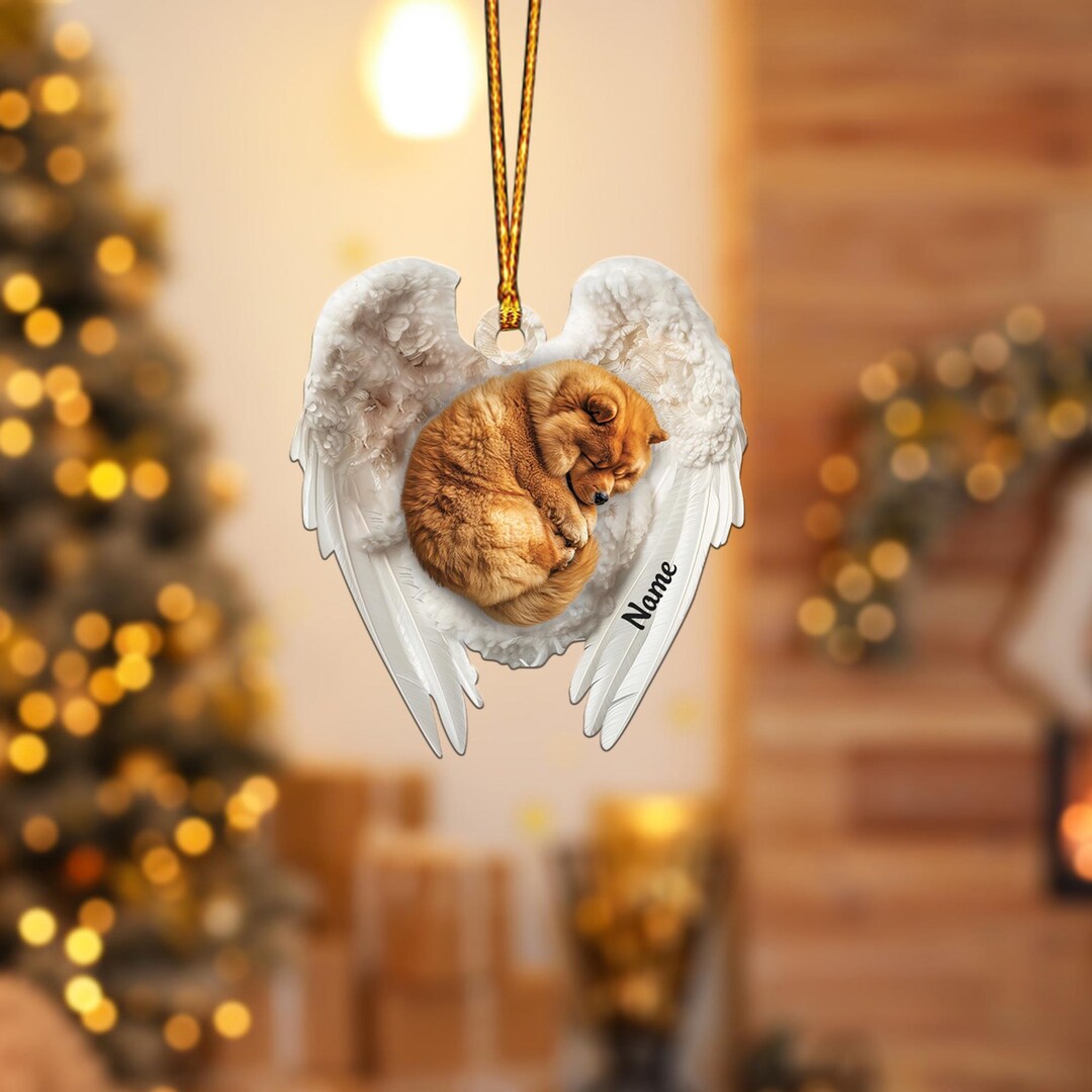 Chow Chow Dog Angel Wings Car Ornament, Chow Chow Dog Christmas ...