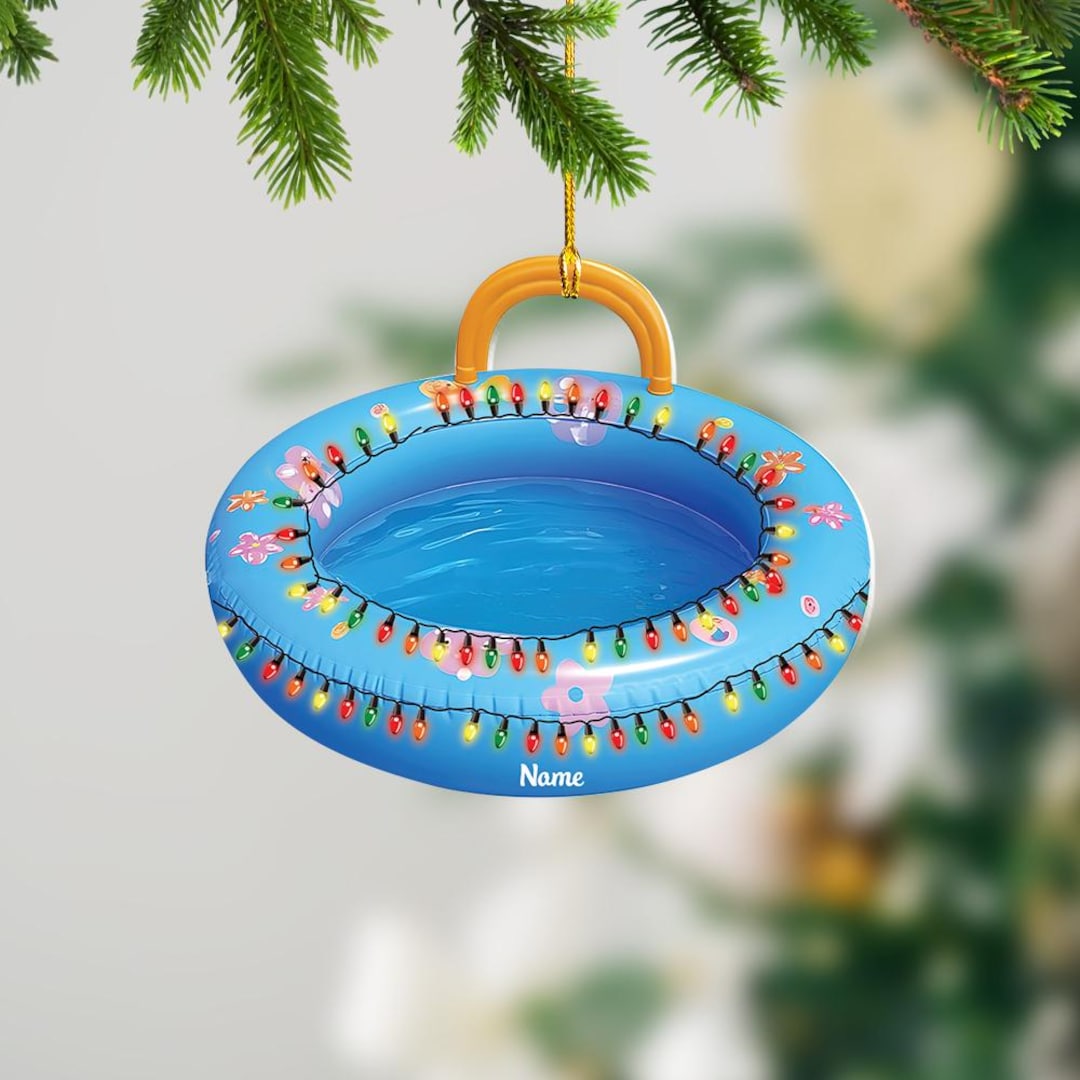 Personalized Swimming Pool Ornament, Swimming Pool Christmas Ornament ...