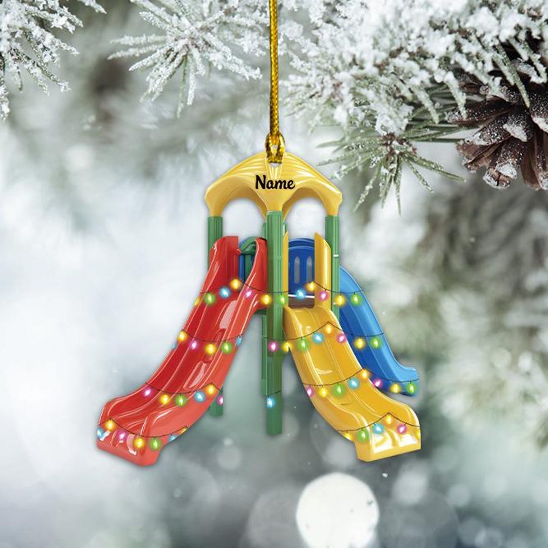 Personalized Child’s Slide Ornament, Kids Slide Christmas Ornament ...
