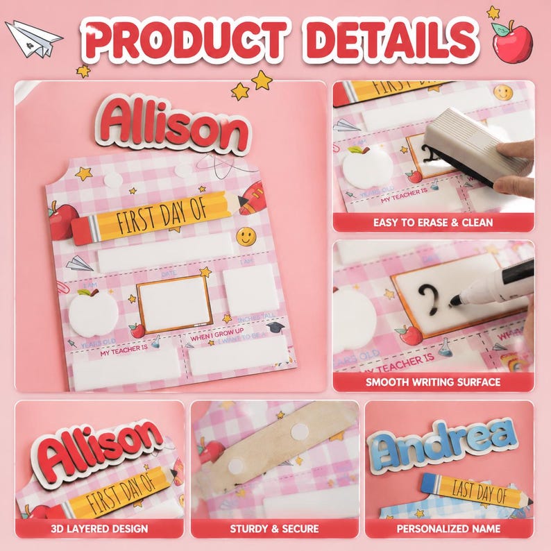 Personalized Back to School Sign Custom First Day of Pre K Board ...