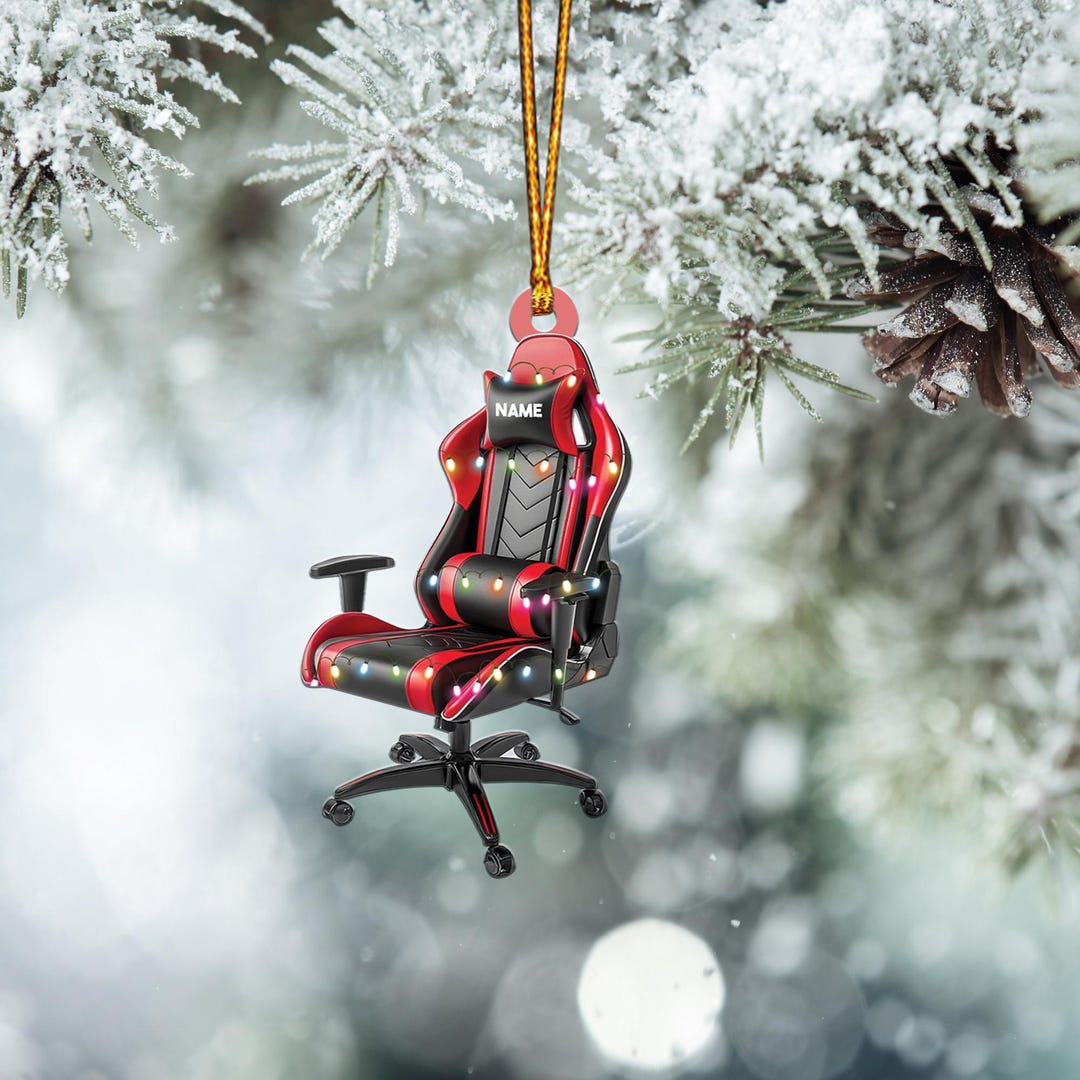 Personalized Gaming Chair Ornament, Gaming Christmas Ornament, Game ...