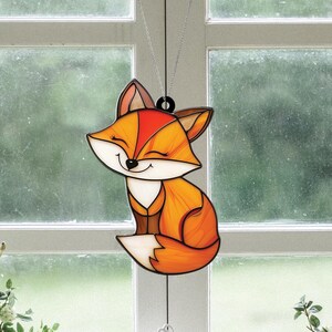Fox Suncatcher, Fox Acrylic Window Hanging, Fox Home Decor, Fox Window ...