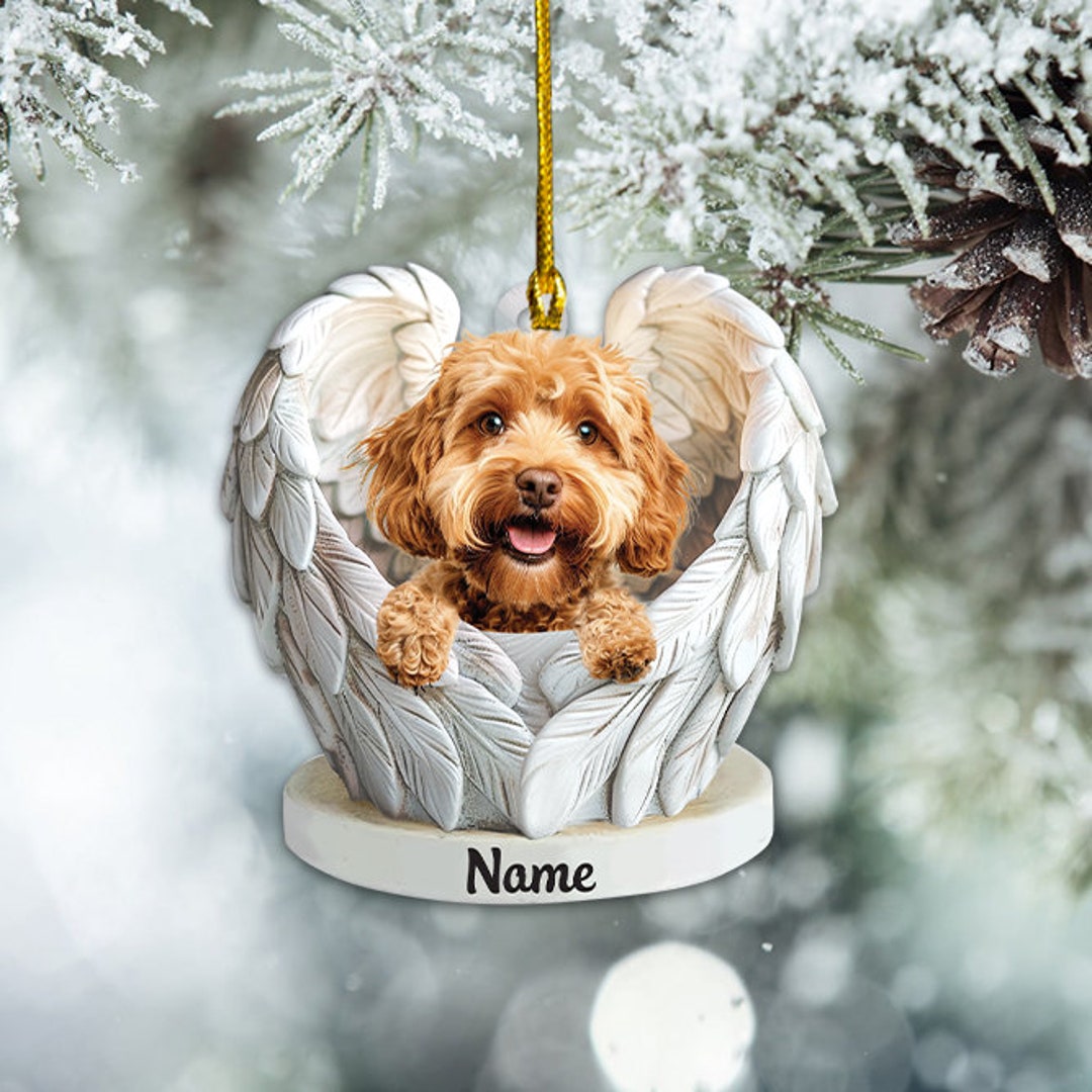 Personalized Cockapoo Dog Angel Wings Ornament, Cockapoo Dog Christmas ...
