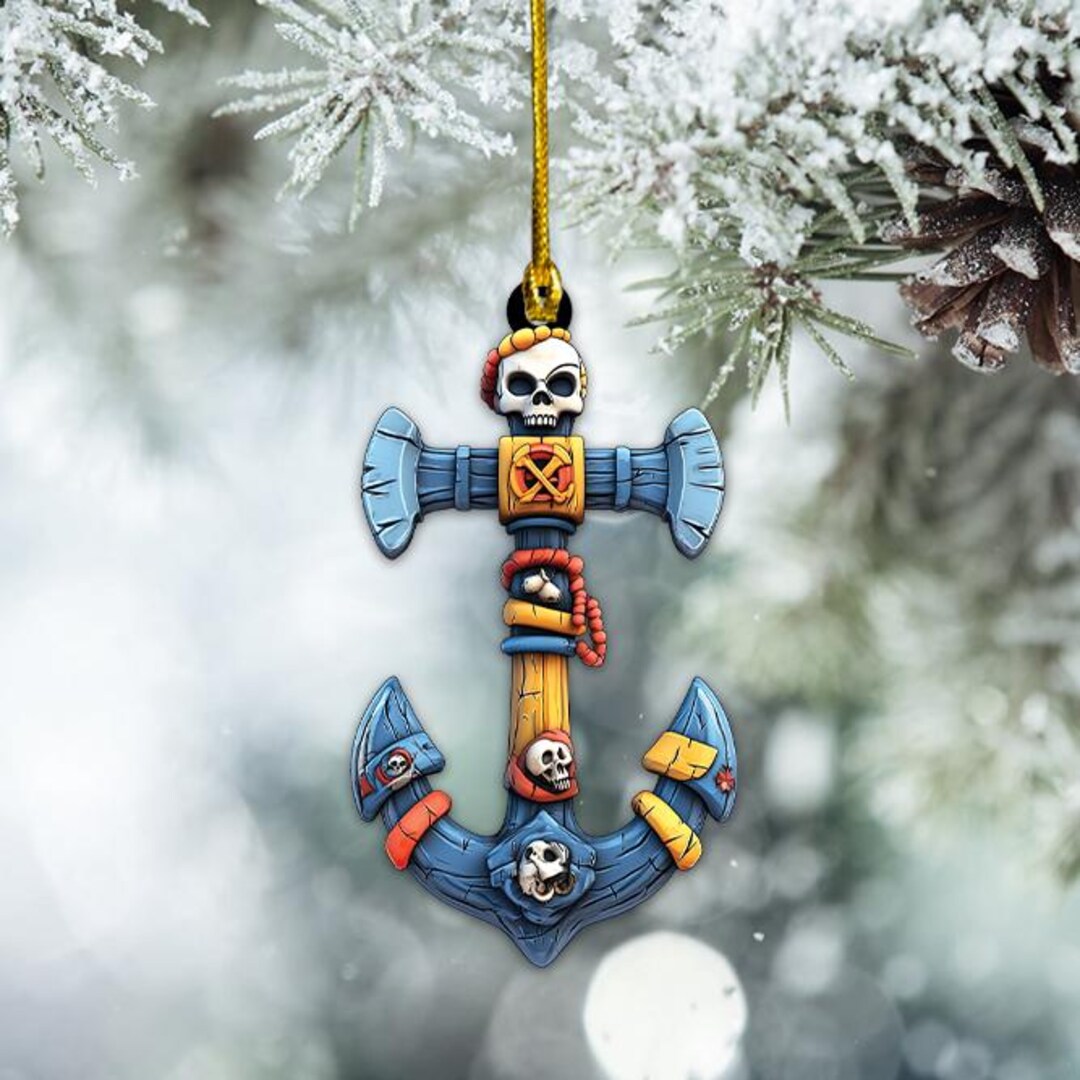 Pirate Anchor Christmas Ornament, Nautical Christmas Ornament, Cruising ...