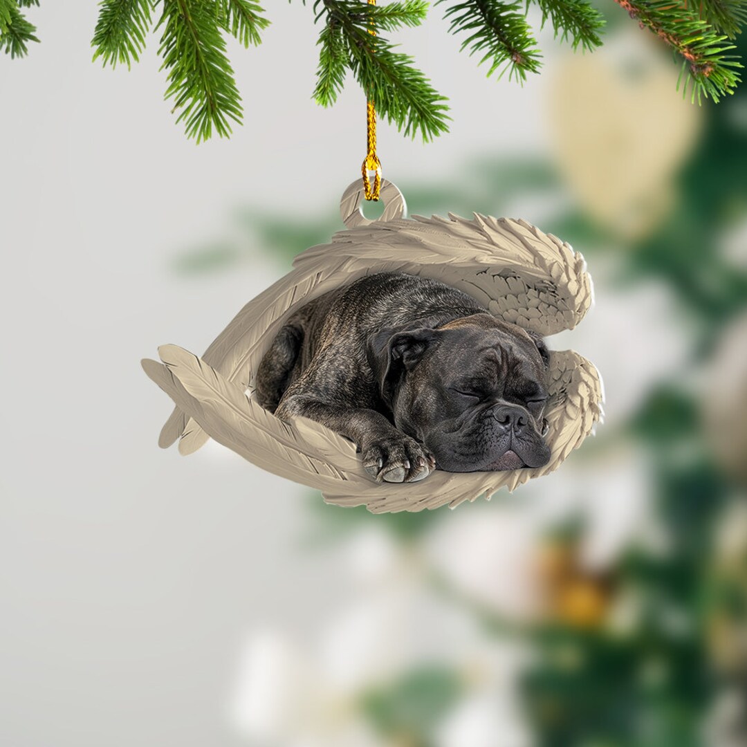 Personalized Cane Corso Dog Sleeping Angel Wings Ornament, Cane Corso ...