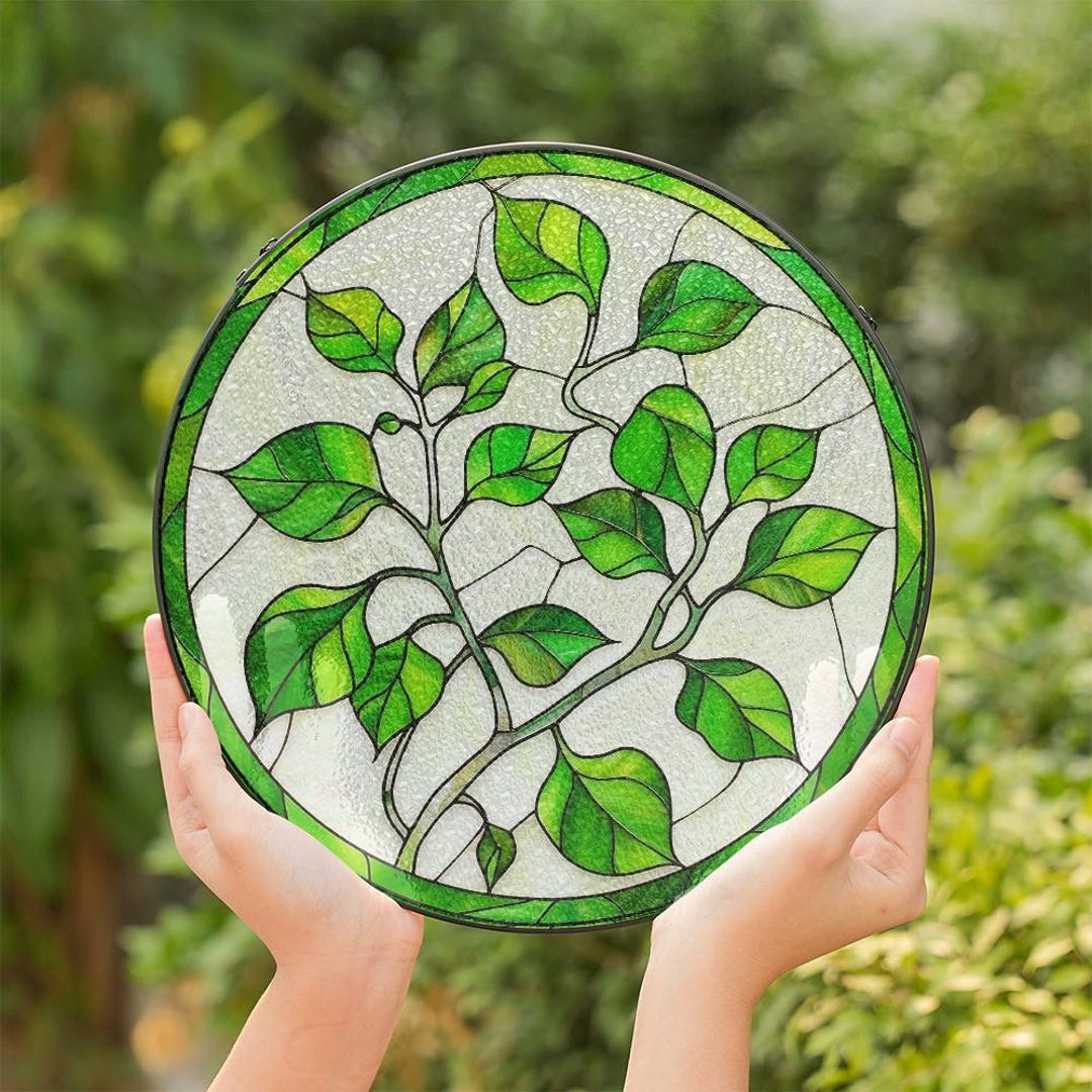 Leaves Suncatcher, Stained Glass Not Acrylic Suncatcher, Leaf Window ...