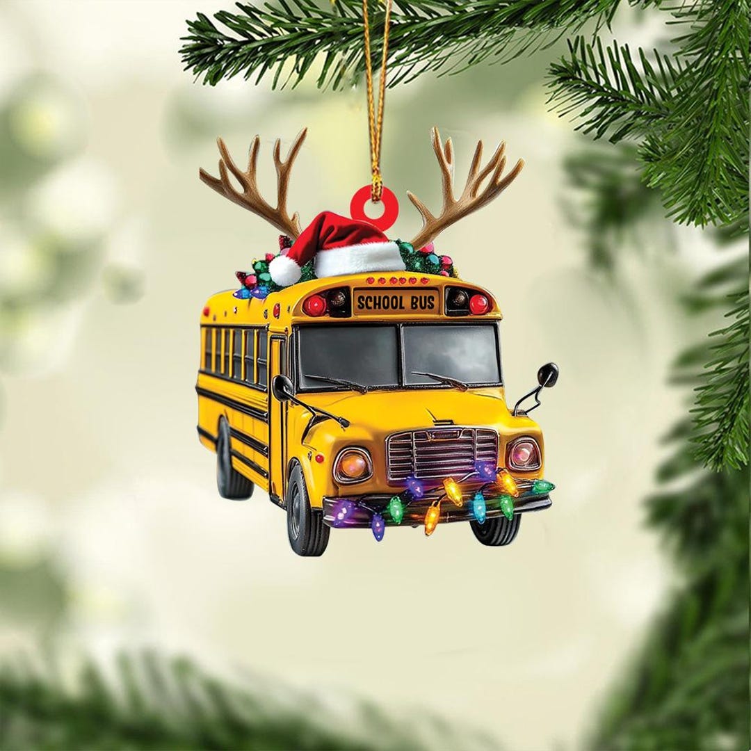 School Bus Christmas Ornament, School Bus Driver Christmas Ornament ...