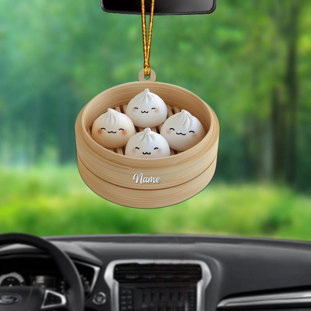 Personalized Cute Dumpling Christmas Ornament, Bamboo Steamer Decor ...