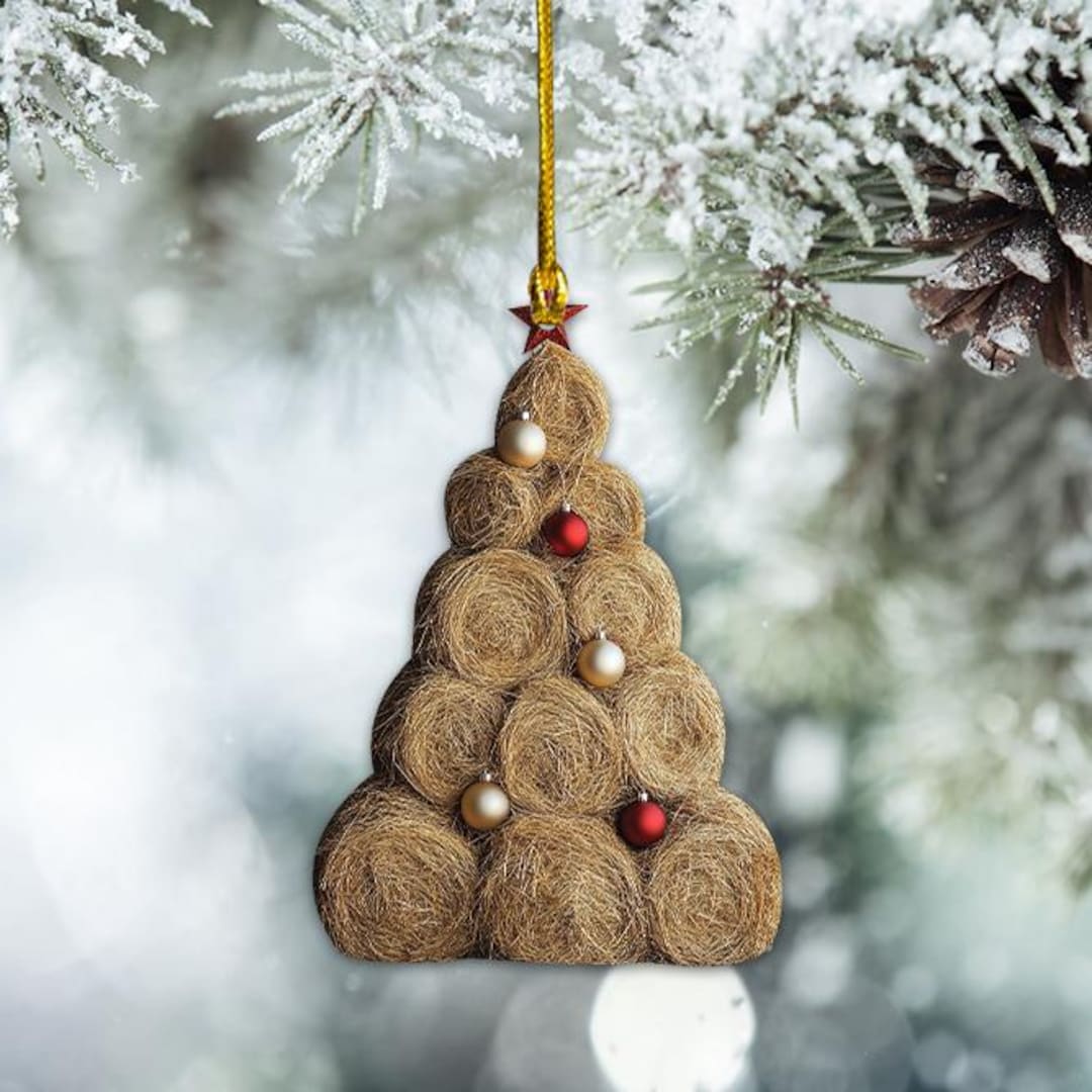 Hay Christmas Ornament, Hay Bale Christmas Ornament, Farming Ornament ...