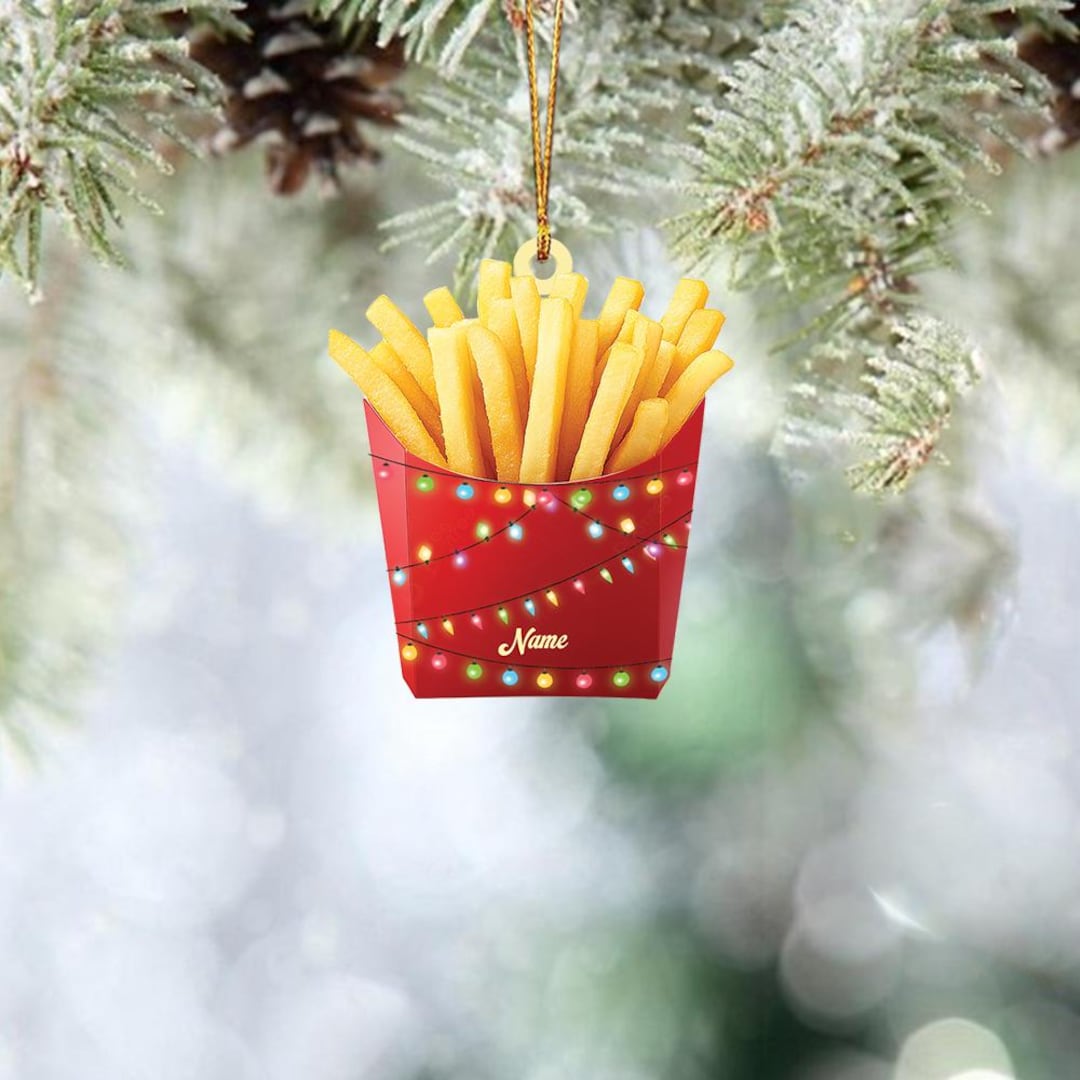 Personalized French Fries Ornament, French Fries Christmas Ornament ...