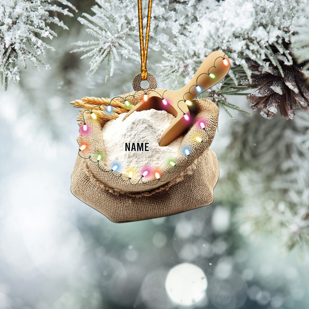 Personalized Wheat Flour Ornament, Wheat Flour Christmas Ornament ...