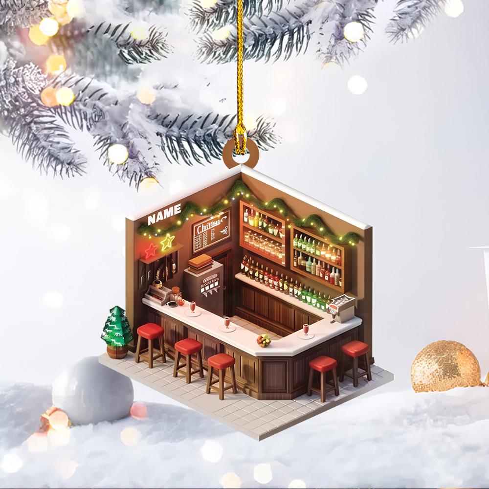 Personalized Christmas Bar Ornament, Pub Ornament, Home Bar Christmas ...