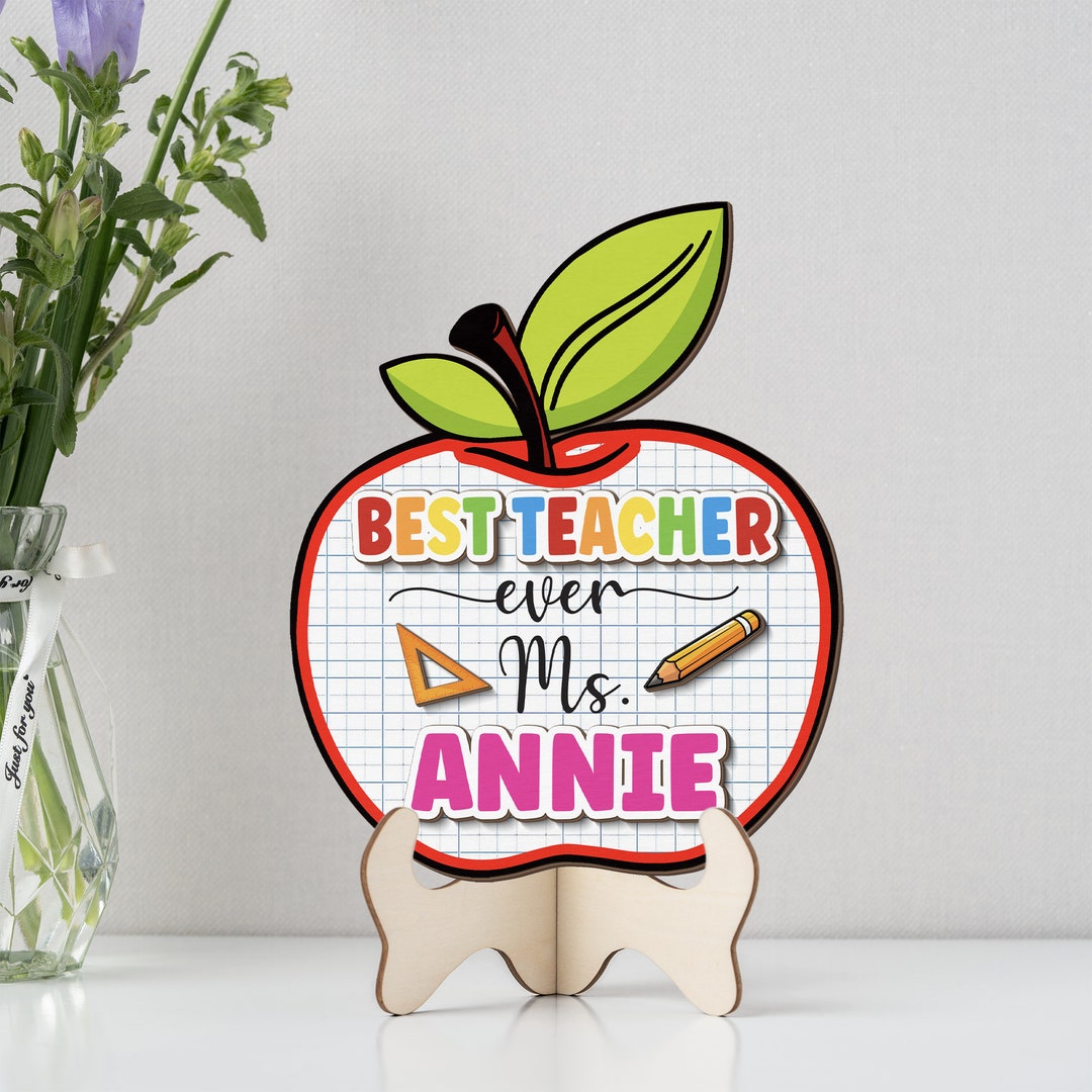 Personalized Teacher Wooden Plaque, Custom Classroom Wooden Sign, Black ...