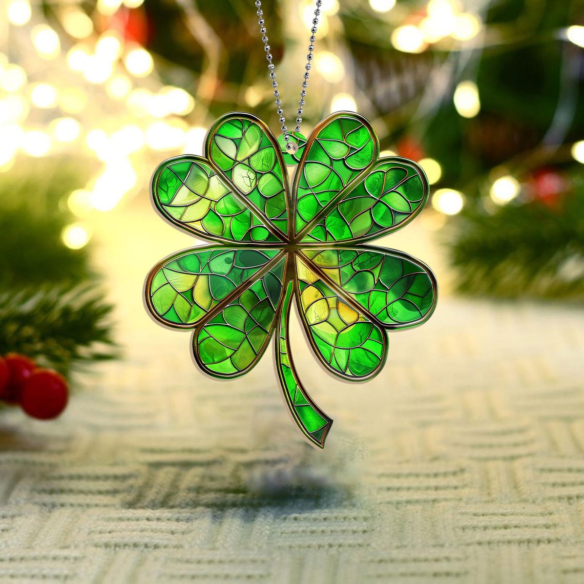 Four Leaf Clover Suncatcher, Four Leaf Clover Hanging Decor, Irish ...