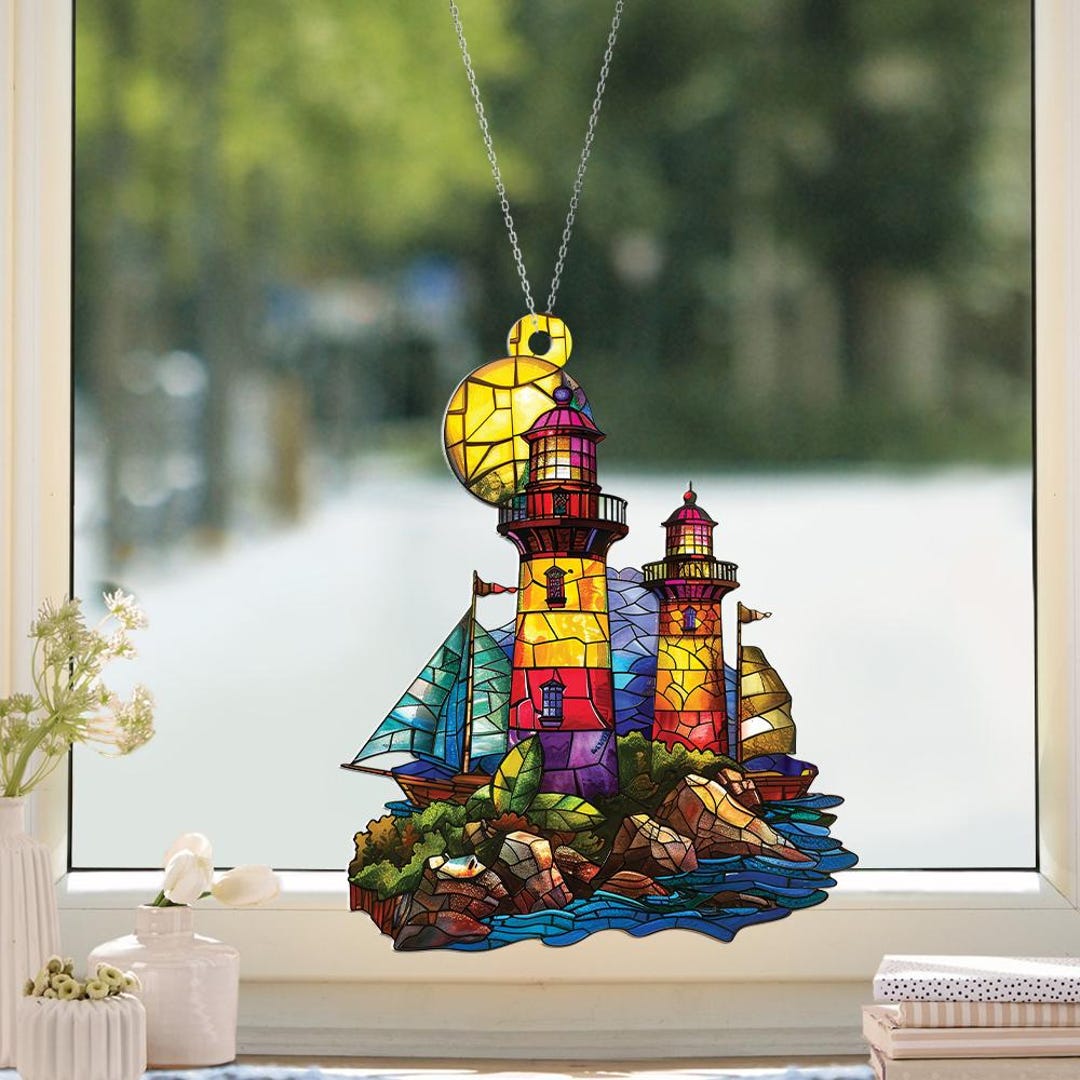 Lighthouse Suncatcher, Lighthouse Acrylic Window Hangings, Light House ...