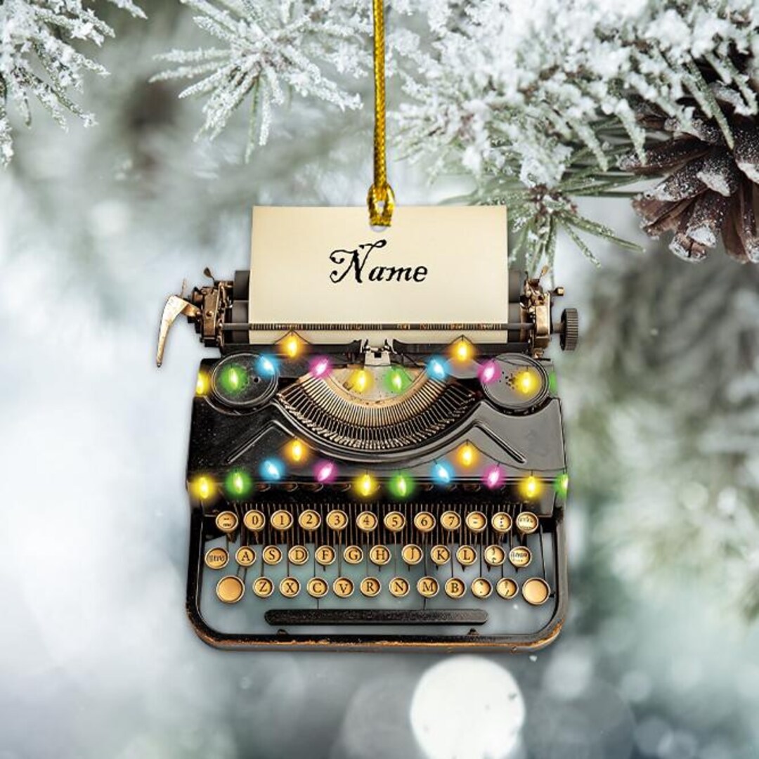 Personalized Typewriter Christmas Ornament, Typewriting Ornament ...