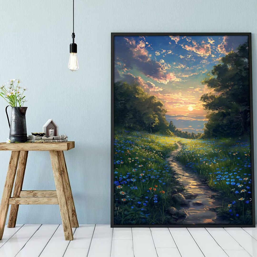 Forget Me Not Flowers Meadow Wall Art, Forget Me Not Flowers Poster ...