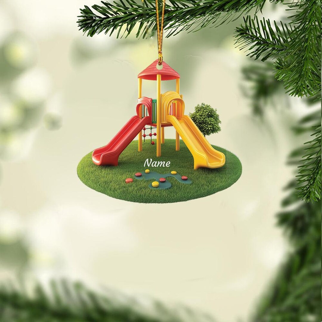 Personalized Child’s Slide Ornament, Kids Slide Christmas Ornament ...