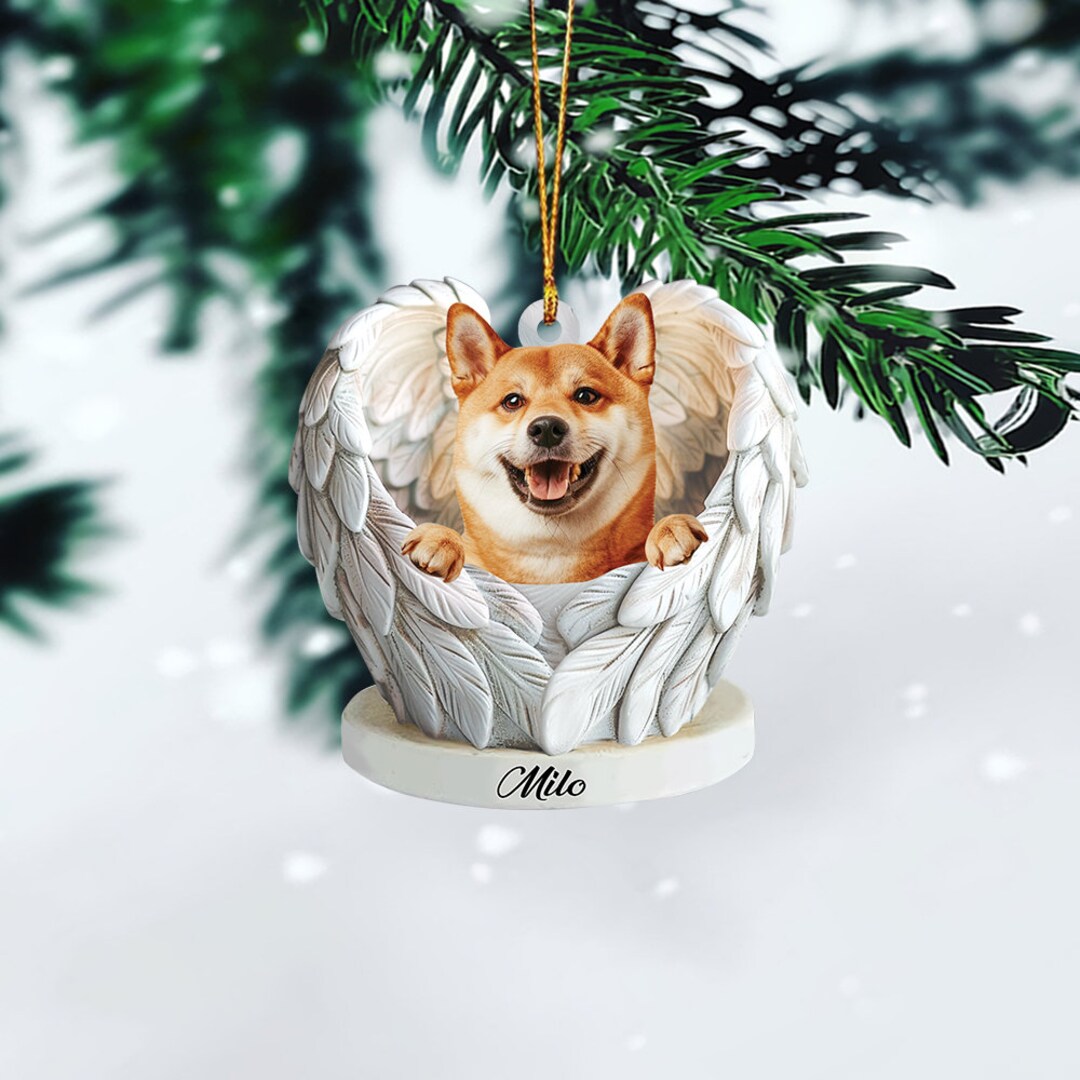 Personalized Shiba Inu Dog Angel Wings Ornament, Shiba Inu Dog ...