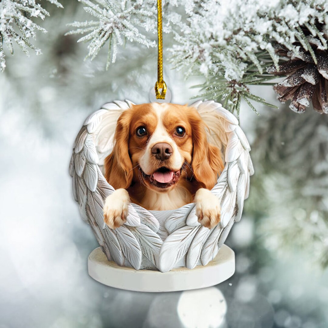 Personalized Cavalier King Charles Spaniel Dog Angel Wings Ornament ...
