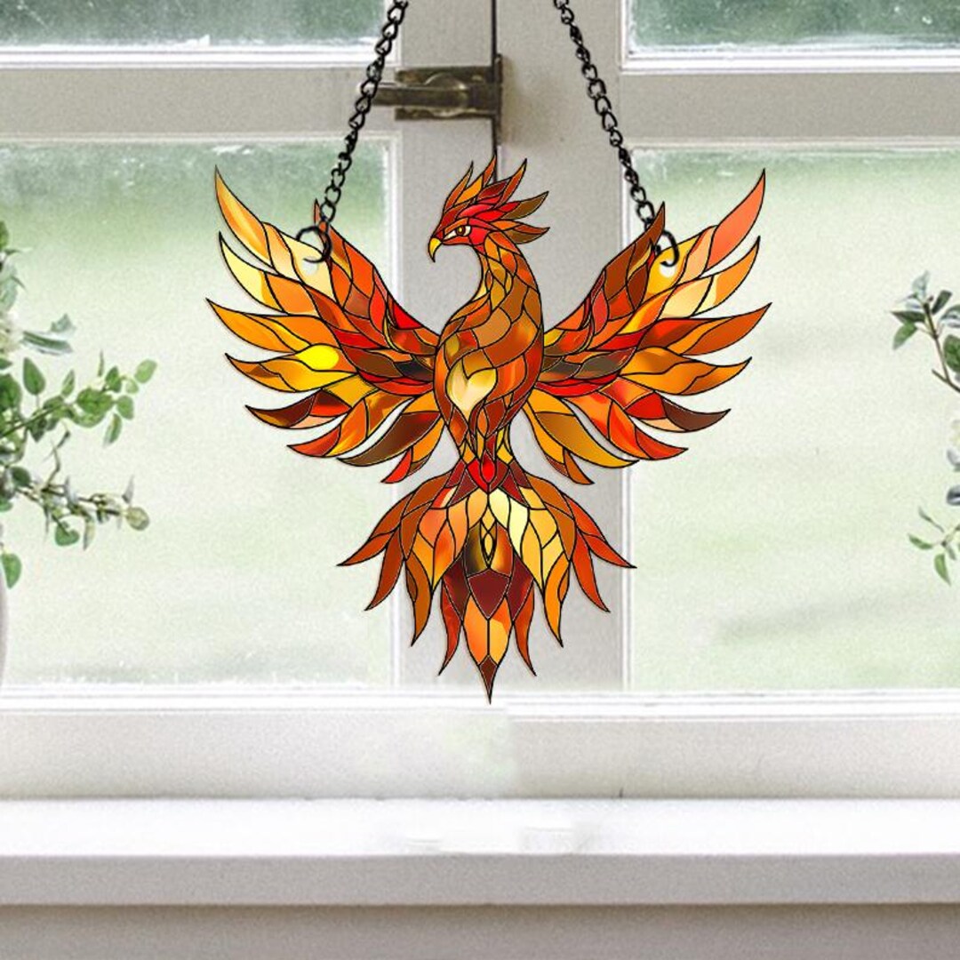 Phoenix Suncatcher, Acrylic Phoenix Ornament, Phoenix Decor, Phoenix ...