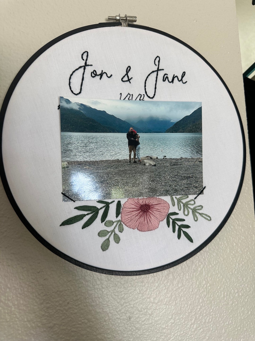 Custom Finished Embroidery Hoop Photo Frame - Etsy