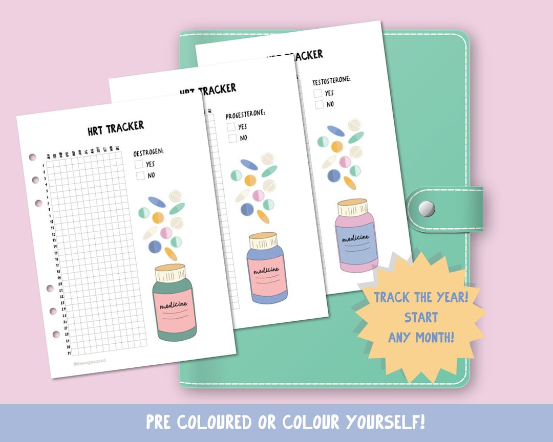 HRT Tracker Printable | Hormone Replacement Therapy Log | A5/A4/US ...
