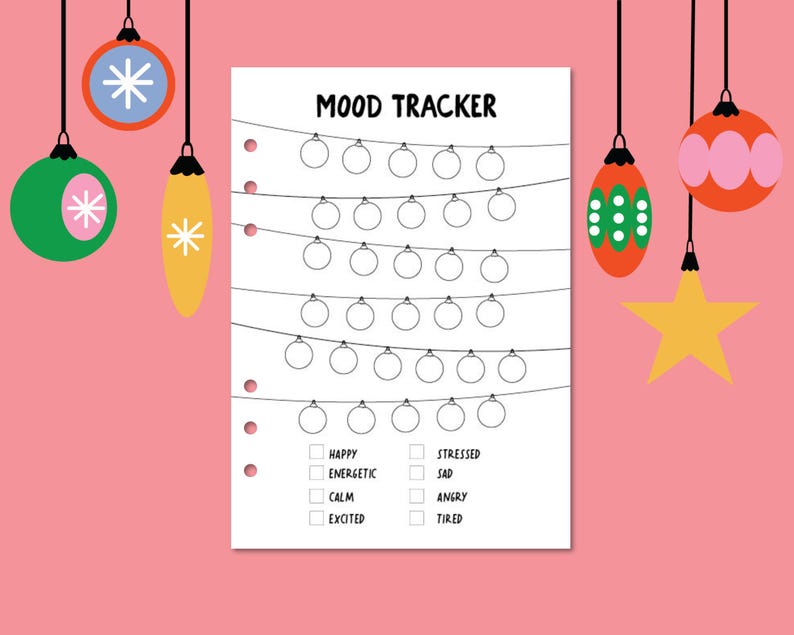 Christmas Mood Tracker, Printable Journal Page, December Tracker ...