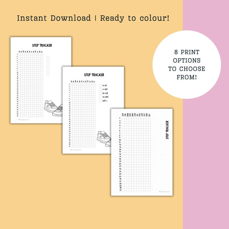 Steps Tracker Printable | Step Log | Walking Tracker PDF | Fitness ...