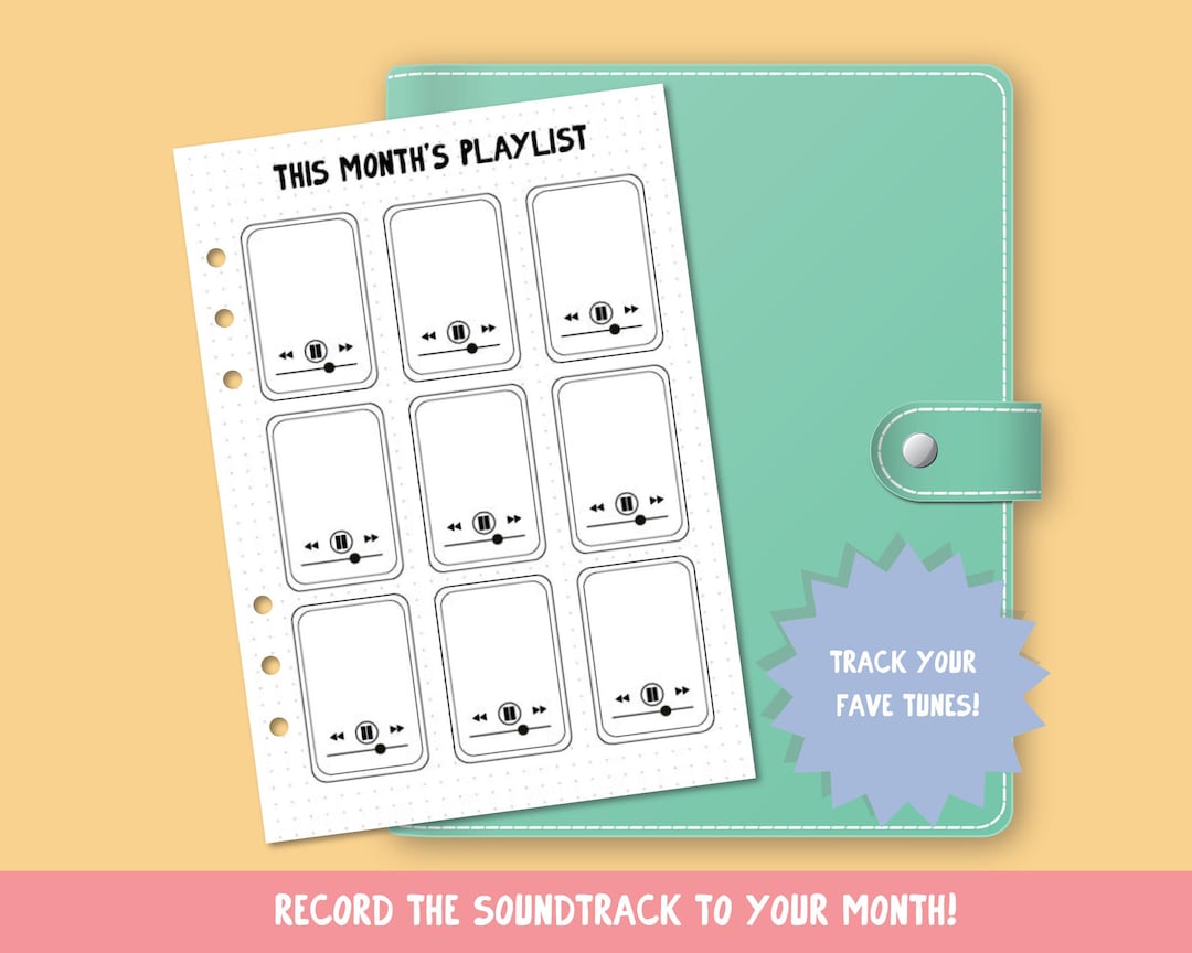 Printable Playlist Tracker: Phone Theme Music Journal (A4/A5/US Letter ...