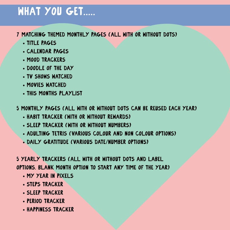 Ultimate Yearly Printable Bullet Journal Bundle | Monthly Themes ...