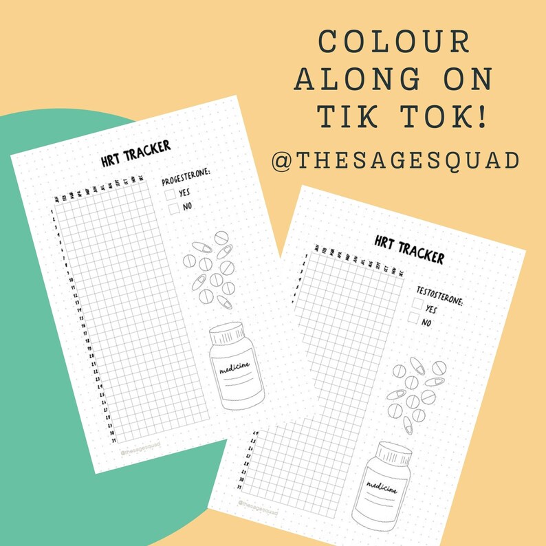 HRT Tracker Printable | Hormone Replacement Therapy Log | A5/A4/US ...