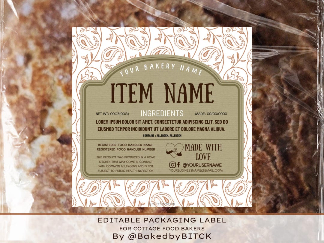 Fall Printable Baked Good Label Canva Template for Home Bakers ...
